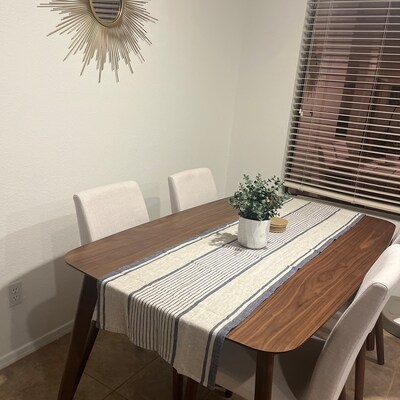 French Style Linen Table Runner, Striped Linen Table Runner ...