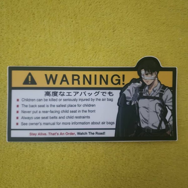 Anime Warning Sticker, Ninja Anime, Airbag Warning Sticker, Visor Anime ...