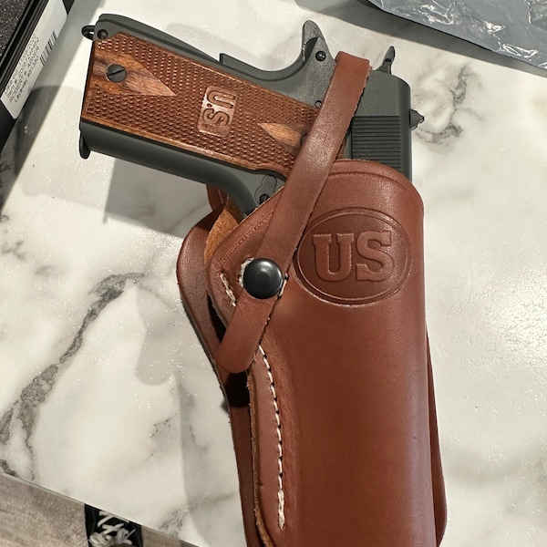 Western Leather Wild Bunch Style Holster Fits Colt Springfield Ruger ...