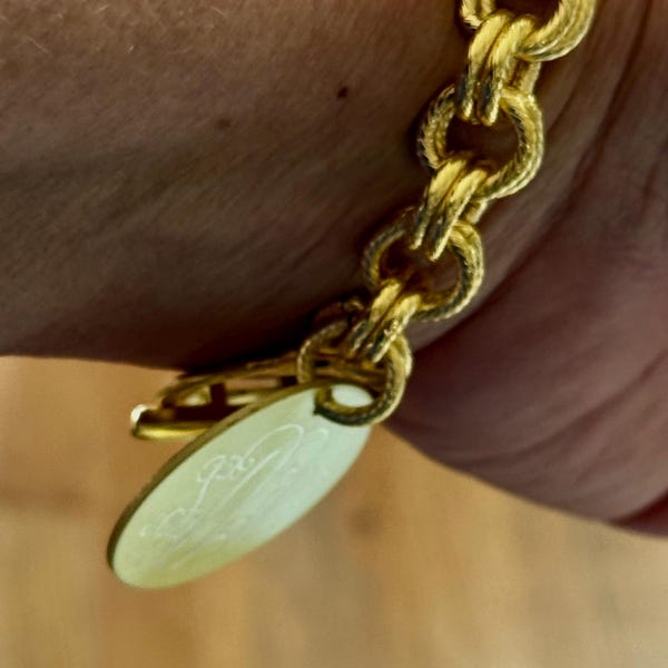 Bracelet, 12K Gold Overlay, Steel Chain, Lord's Prayer Disc, Christian ...