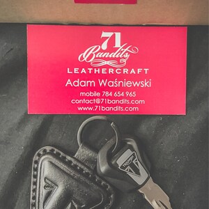 Beautiful Handmade Leather Keychain BOLT BLACK/RED - Etsy