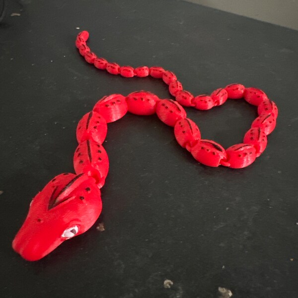 Cinder Snake, 30 Inch Snake, STL Print Files, Articulating Flexi Wiggle ...