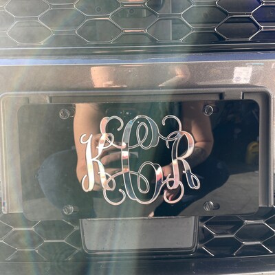 Monogram Mirror License Plate - Etsy
