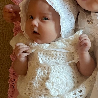Baby Girl Dress Set Purple Crochet Baby Dress Set Newborn Baby Dress ...