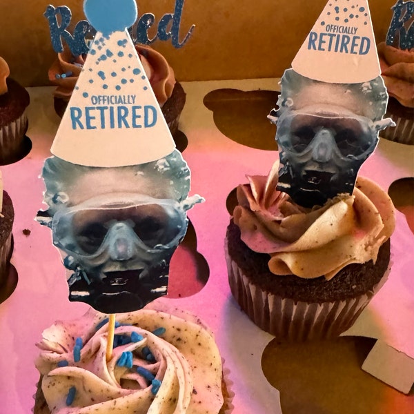 Personalized Face Cupcake Toppers, Retirement Photo Cupcake Toppers ...