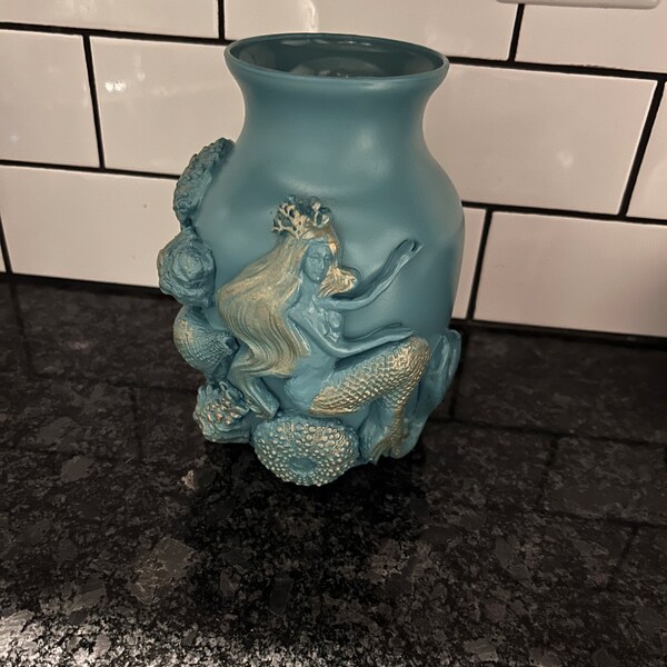Mermaid Vase, Mermaid Decor, Nautical Vase, Seashell Vase, Coastal Vase ...