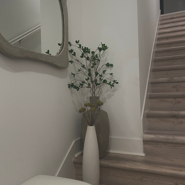 Wavy Concrete Mirror, Artistic Irregular Rock Mirror, Organic Home ...