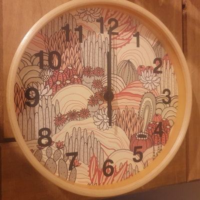 Boho Botanical Wooden Wall Clock Decorative Clock Woodland - Etsy