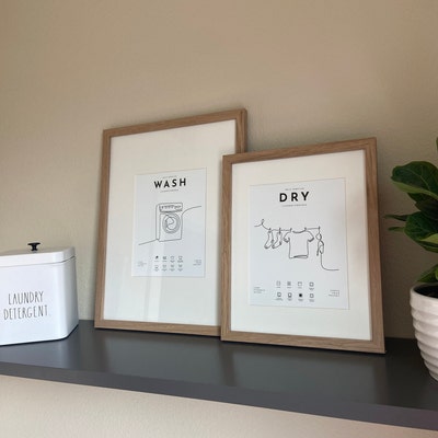 Lr05/wash-dry-fold, Laundry Room Poster, Three Pieces Print Set, Single ...