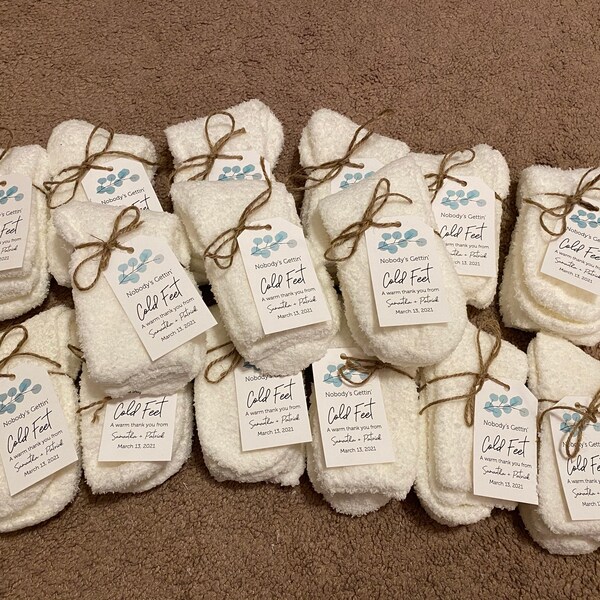 Cold Feet Wedding Favors, Bridal Shower Favor Tags, Engagement Favor ...