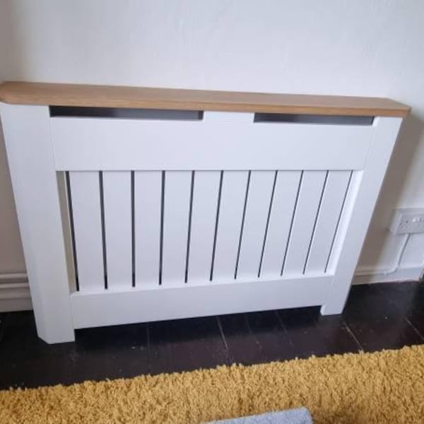 Made to Measure Solid Radiator Cover, Vertical Slats and Mitred Corners ...