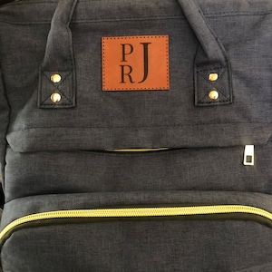 Square Leather Patch Monogram Leather Patch Backpack - Etsy