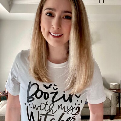 Boozin With My Witches Tshirt Drink up Witches Shirt Halloween Party T ...