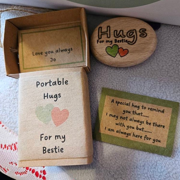 Portable Hug, Pocket Hug, Post Direct, Personalised Wooden Pebble ...