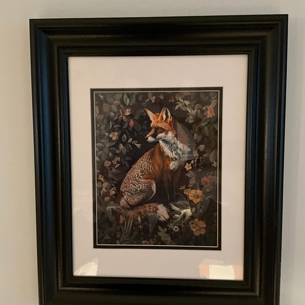 Fox William Morris Wall Art Print or Canvas, Vintage Country Floral ...