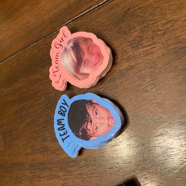 Team Boy and Team Girl Stickers, Personalized Baby Sticker, Baby Shower ...