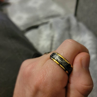 Circuit Board Fidget Spinner Wedding Band, Computer Science Engagement ...