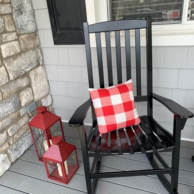 Plaid, Buffalo Check Large Red and White Home Decor Throw Pillow Cover ...