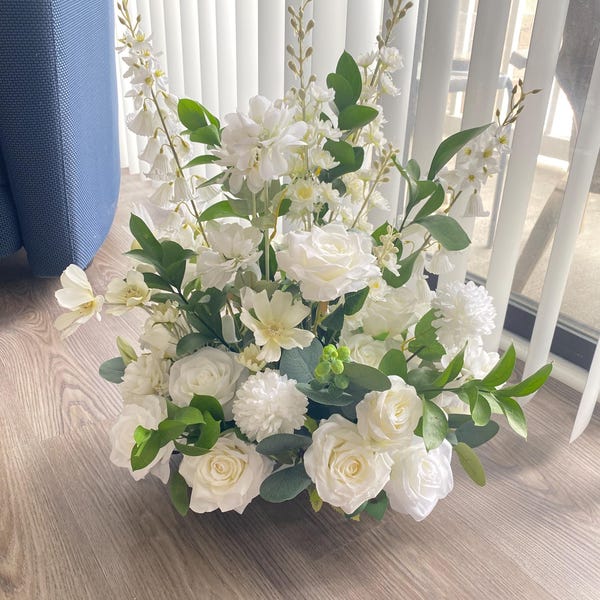 White Aisle Flower , Ground Flowers for Wedding Decor , Floral Arch for ...