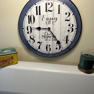 Nantucket Blue Wall Clock, 8 Sizes, EXTRA Quiet Mechanism, Lifetime ...