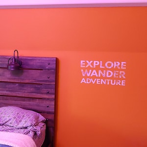 Explore Wander Adventure Wall Decal Travel Quote Map World - Etsy