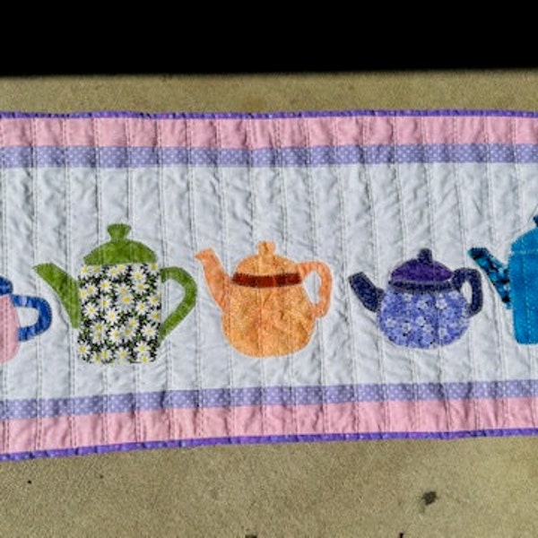 Teapots Table Runner or Wall Hanging Pattern - Etsy