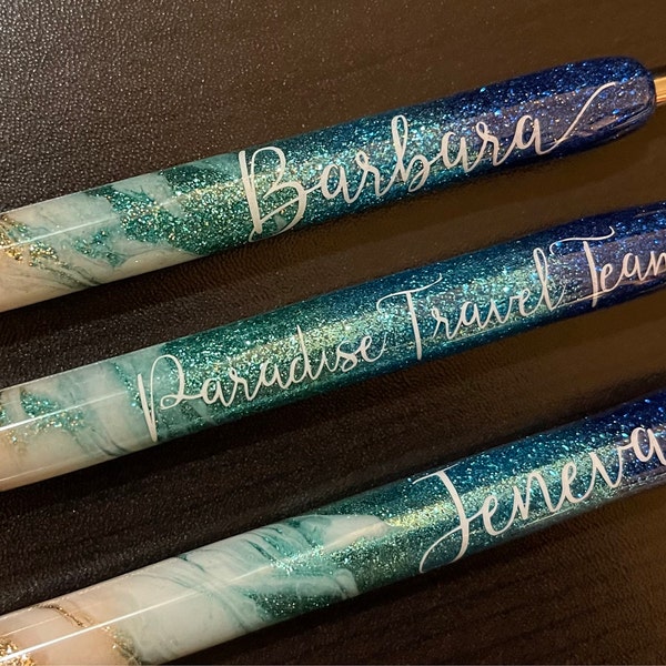 Glitter Beach Pens, Custom Ink Joy Gel Pens, Beach Inspired Gifts ...