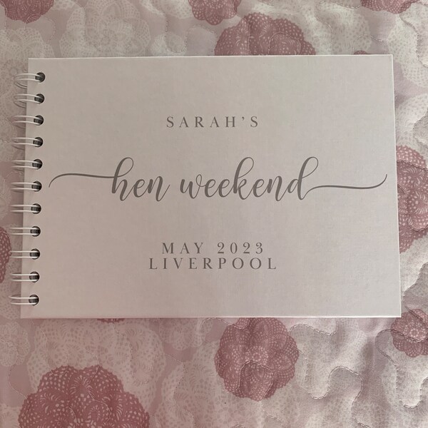 Personalised Hen Do Classic Design Guest Book Scrapbook | Hen Party ...