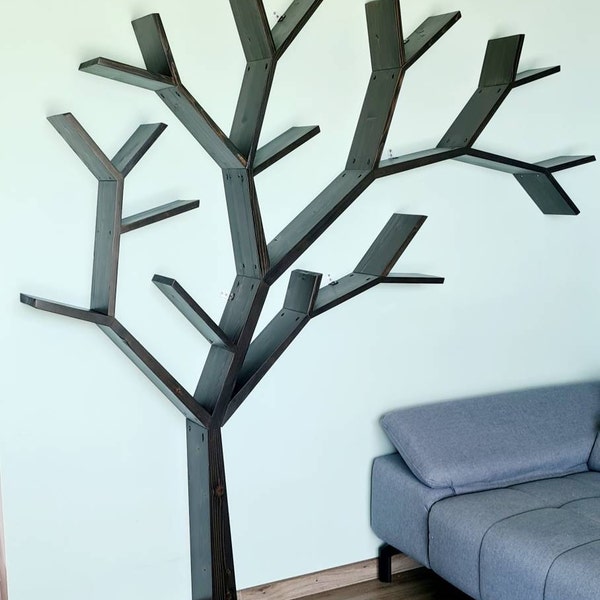 Wooden Tree Bookcases, Decorative Rustic Tree Branch Bookshelves, Book ...