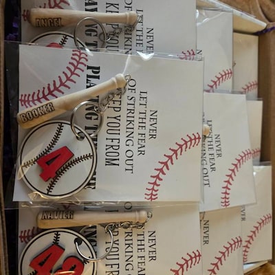 Baseball Swag Baseball Keychain Team Gifts Bag Tags Stocking Stuffer ...