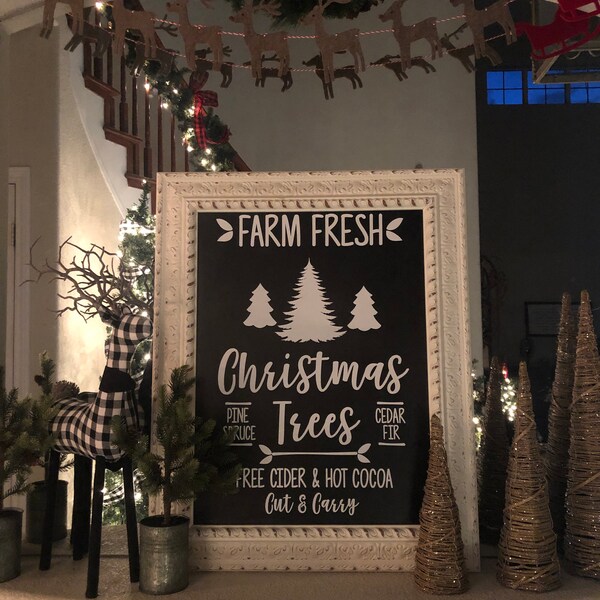 Farm Fresh Christmas Trees Decal for Chalkboard Christmas Vinyl for ...