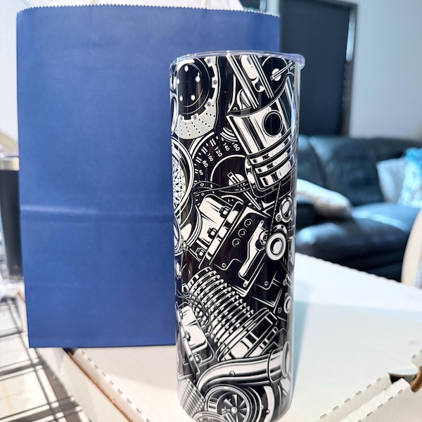 Mechanic Cups, Reusable Tumbler for Car Guy, 20oz Skinny Tumbler With ...