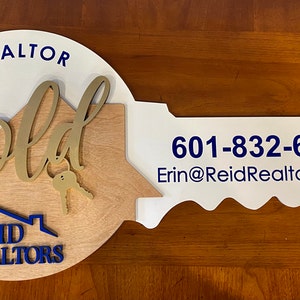 Sold by Key Sign, Realtor Closing Custom, Sold Real Estate Agent Key ...