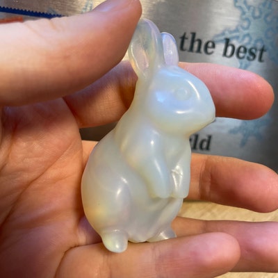 1pc Hand Carving Opalite Rabbit,quartz Crystal Rabbit,mineral Specimen ...