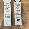 Personalised Wooden Teacher Bookmark, Book Lover Reading Gift, End of ...