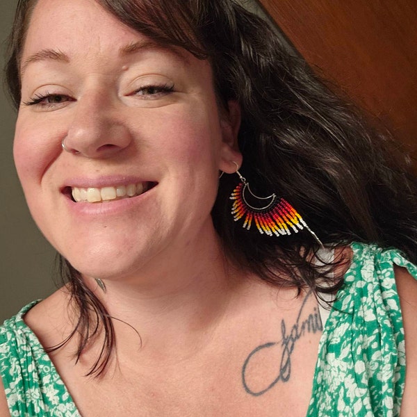 Beaded Fish Earrings, Sockeye Salmon Earrings, Rainbow Trout Earrings ...