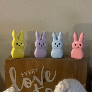 4 Ceramic Easter Peeps Pastel With Suger Coated Look - Etsy
