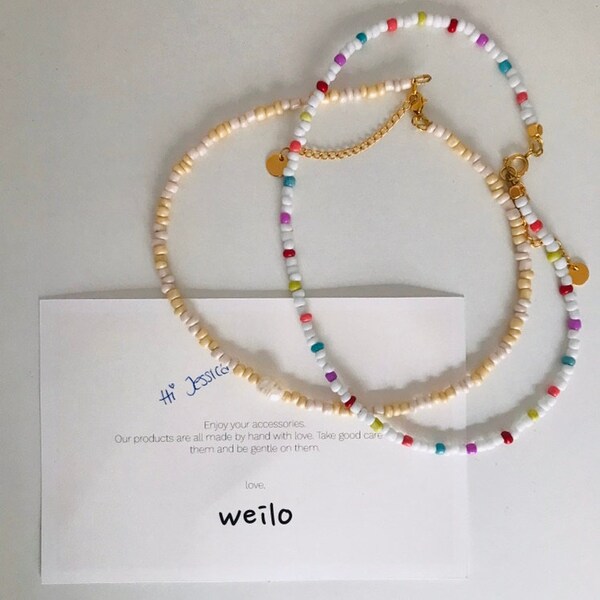 Beaded & Pearl Havana Necklace Handmade Necklace Colorful Gift ...