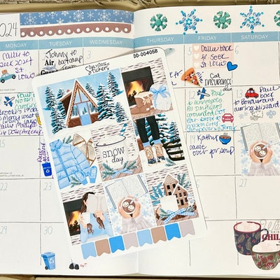 NEW Winter Weekly Sticker Kit Snow Day Winter Stickers Planner Stickers ...