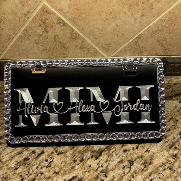 3D Pearl License Plate Frame Hand Made in America Holder Anti Theft ...