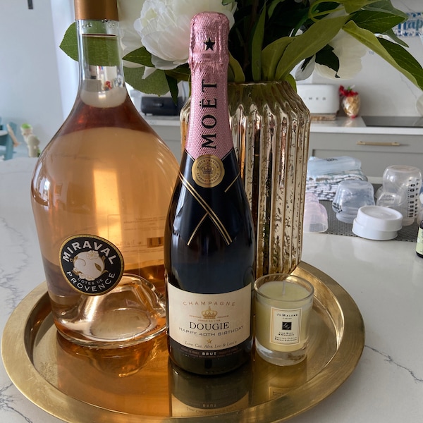 Personalised Champagne Gold Bottle Adult Label Happy Birthday Wedding ...