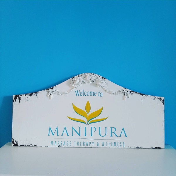 Shabby Chic BUSINESS SIGN | Custom Business Name Sign With Roses ...