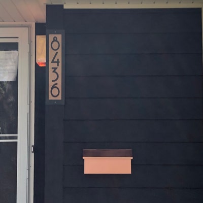 Wall Mount Copper Mailbox Patina Copper Mailbox House Numbers Solid ...