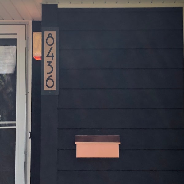Wall Mount Copper Mailbox Patina Copper Mailbox House Numbers Solid ...