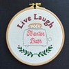 Live Laugh Toaster Bath Hand Embroidery Sign | DIY Customizable Pattern ...