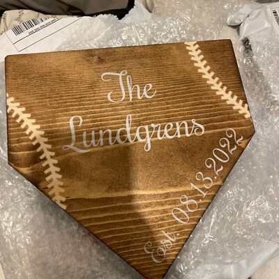 Baseball Gift. Personalized Home Plate. Gift for Mom. Family Name Home ...