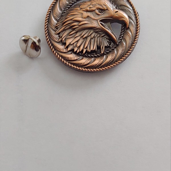 Copper Eagle Wood Badge Critter Concho - Etsy