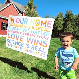 36x24" in Our Home Love Wins Yard Sign Liberal Decor in Our Home Print ...
