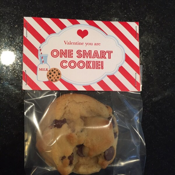Cookie Valentine Treat Bag Topper - One Smart Cookie - Valentine Treat ...