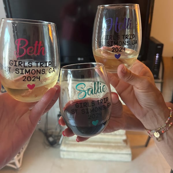Girls Trip Wine Glasses, Girls Trip Gifts, Girls Getaway Wine Glass ...